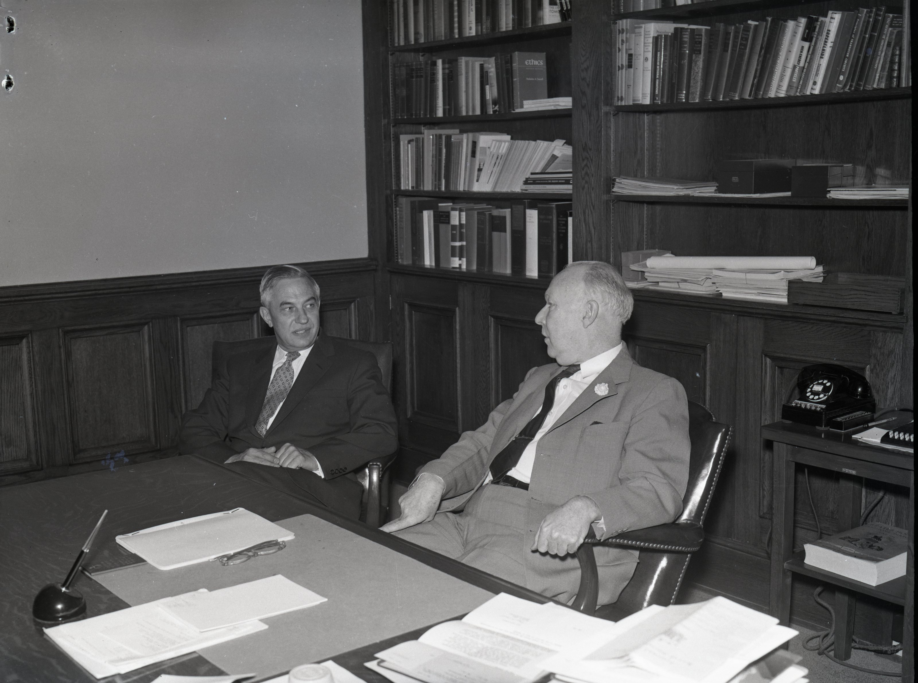 William Houston with Visitor, no date | Rice History Corner